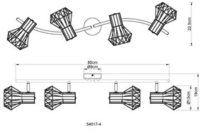 Globo 54017-4 - Bodové svítidlo PRISKA 4xE27/40W/230V