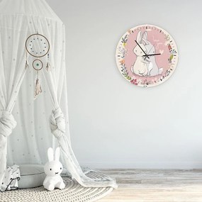 Gario Hodiny na zeď Objímání králíčků Rozměry: 40 x 40 cm