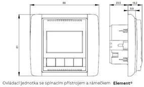ABB Element termostat pokojový bílá/ledová šedá 3292E-A10301 04 programovatelný