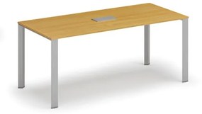 Stůl INFINITY 1800 x 900 x 750, buk + stolní zásuvka TYP V, stříbrná