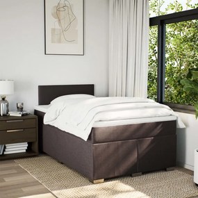 Box spring postel s matrací tmavě hnědá 120x190 cm textil 3285823
