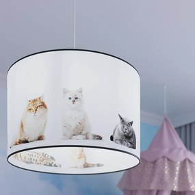 Dětské závěsné svítidlo Kitty, 1x plastové stínítko se vzorem, (fi 40cm)