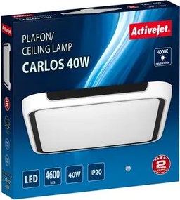 Activejet AJE-CARLOS bílá/černá / Stropní LED svítidlo / 40W / 36x LED