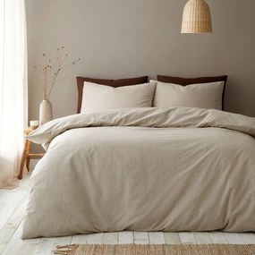 Taupe povlečení na jednolůžko 135x200 cm Cotton Rich Narrow Woven Stripe – Pineapple Elephant