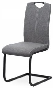 Jídelní židle šedá, kovová podnož, černý matný lak DCL-612 GREY2