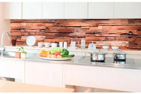 DIMEX | Fototapeta do kuchyně Dřevěná zeď KI-350-063 | 350 x 60 cm | béžová, hnědá