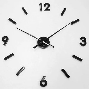 Černé nalepovací moderní nástěnné hodiny JVD HW53.4