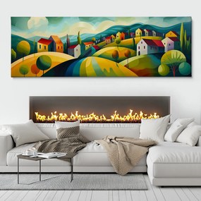 Obraz na plátně - Vesnička Alermo se probouzí FeelHappy.cz Velikost obrazu: 120 x 40 cm