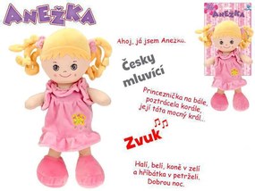 Panenka Anežka 36 cm na baterie česky mluvící a zpívající Brunetka