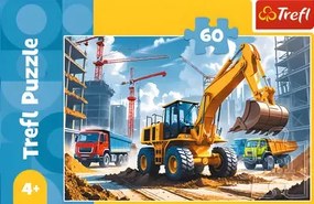 TREFL Puzzle Traktor s rypadlonakladačem / 60 dílků / 33 x 22 cm / od