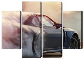 Vícedílný obraz Sportovní Auto V Oblaku Kouře Nedostatek Nedostatek Plátno Canvas 160x120