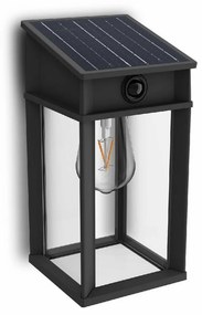 Philips Geri UltraEfficient solární LED svítidlo se senzorem antracit, 3,2 W, 500 lm, 2700 K