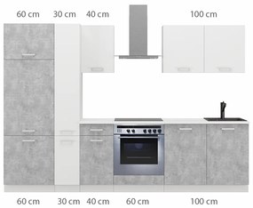 Kuchyňská linka TONI | 290 cm | S PRACOVNÍ DESKOU | bellato šedá