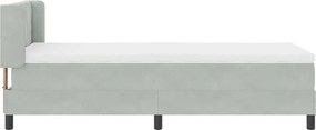 Postel s boxspringem s čelo Světle šedá 190 x 90 cm samet 3341498