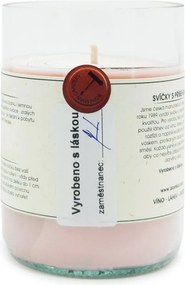 Sójová svíčka ve vinné lahvi Rosé – s vůní zahradního ovoce, doba hoření 50 hodin, česká ruční výroba