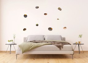 Samolepka na zeď Kameny s Motýly | 42.5 x 65 cm | DSM3436