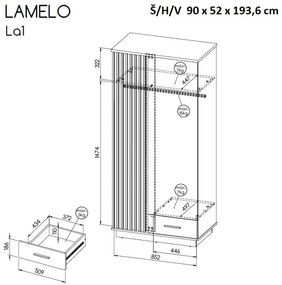 Šatní skříň LAMELO 1