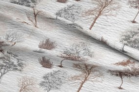 Krepové povlečení Stíny stromů - hnědé Velikost: 140 x 200 + 70 x 90