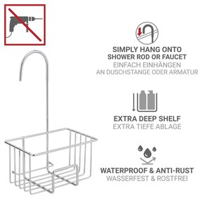 Závěsná koupelnová polička z nerezové oceli v leskle stříbrné barvě Milito – Wenko