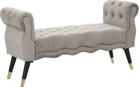 Lavice Paris 120 cm samet šedá/zlatá