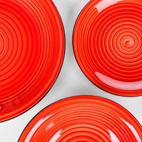 Keramická jídelní souprava SPIRAL RED 30 ks