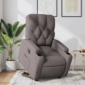 Elektrické zvedací polohovací křeslo taupe textil 3204742