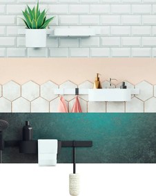 Hansgrohe WallStoris, sada sprchové hlavice 105, 3 proudy, termostatu a koupelnových doplňků, černá matná, 24250670