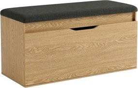 Botník s sedákem a úložným prostorem TORI, 100 x 50 x 35 cm, hnědá