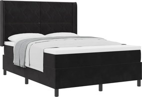 Postel s boxspringem s čelo Černá 160 x 200 cm samet 3342070