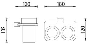 Nimco Dvojitý držák sklenek KI X3-58DW-26