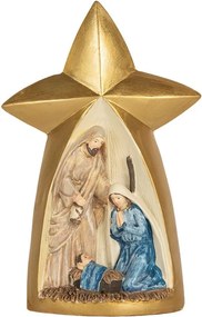 Zlatá antik vánoční dekorace Svatá rodina - 14*6*21 cm