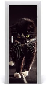 Samolepící fototapeta na dveře Černá kočka 85x205 cm