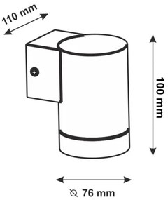 LED Venkovní nástěnné svítidlo NIVERO LED/6,5W matný chrom IP44