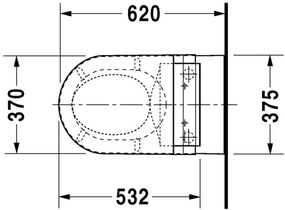 Duravit Starck 2 - závěsné WC 37,5 x 62 cm, pro Sensowash sedátka, bílé 2533590000