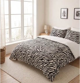 Černé povlečení na jednolůžko 200x140 cm Zebra – Mijolnir
