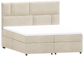 Béžová boxspring postel s úložným prostorem 200x200 cm Lola – Ropez