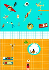 Vendula Frydrychová | Swimming Pool 2 Rám: Černý, Velikost: 70 x 50 cm