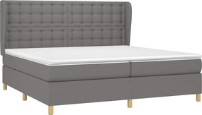 Box spring postel s matrací tmavě šedá 200x200 cm textil 3128870