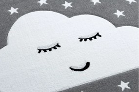 Dywany Łuszczów, Dětský kusový koberec Petit Cloud stars grey, 140x190, šedá, dětský pokoj