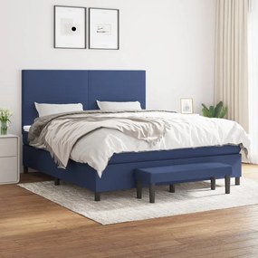 Box spring postel s matrací modrá 180x200 cm textil 3136459