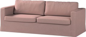 Potah na pohovku IKEA Karlstad 3-místná, nerozkládací, dlouhý barva růžová látka pletený vzor