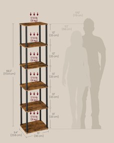 Regál Vasagle Niron 173 cm černý/hnědý