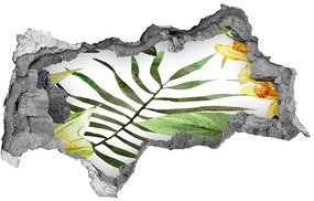 Wallmuralia 3D díra nálepka Tropické květiny 95x73 cm