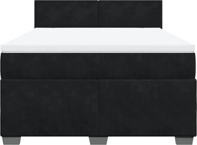 Box spring postel s matrací černá 140x200 cm samet 3288626