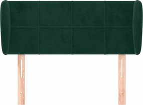 Čelo postele typu ušák tmavě zelené 93x23x78/88 cm samet 3117183