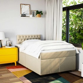Box spring postel s matrací krémová 120x200 cm textil 3288167