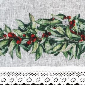 KRÁTKÁ VÁNOČNÍ ZÁCLONA NA PÁSCE XMAS8 150X30 CM VZOROVANÁ