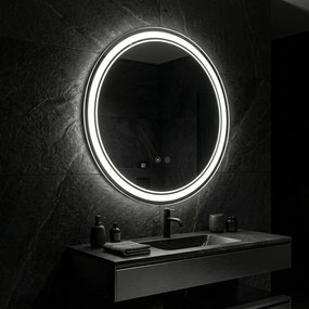 Tutumi Zrcadlo ⌀70 cm s vyhříváním a regulovatelným LED osvětlením HOM-00204