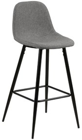 OnaDnes -20% Scandi Světle šedá látková barová židle Wanda 73 cm s černou podnoží