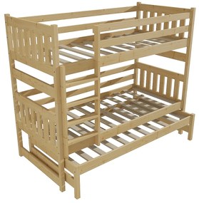Vomaks Patrová postel s výsuvnou přistýlkou PPV 019 Rozměr: 90 x 200 cm, Barva: moření dub, Prostor mezi lůžky: 80 cm